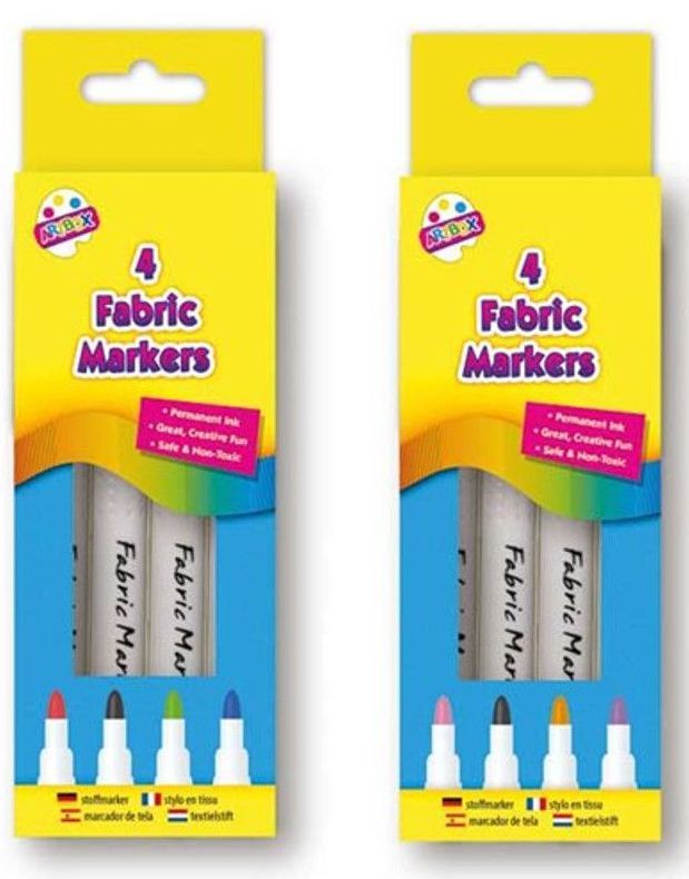 4 stk Permanente Tekstiltusjer Assorterte Farger - Penal & Tegnesaker ...