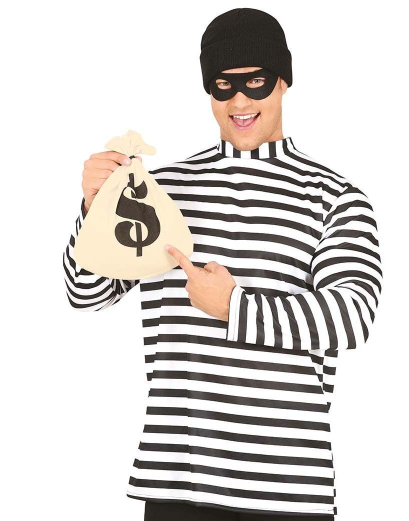 Tyv/Bankraner Sett til Voksen - 4 deler - Kostymesett - Kostymer etter ...