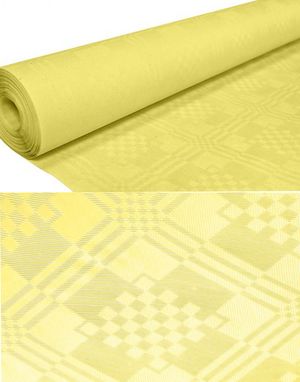 8 meter Gul Papirduk på Rull med Damaskmønster - Avlange Duker - Duker ...