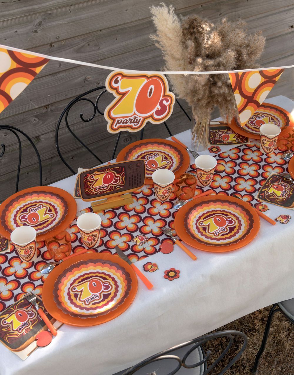 5 Meter Banner 70 tallet med Vimpler - 70s Party - Banner - Girlander ...