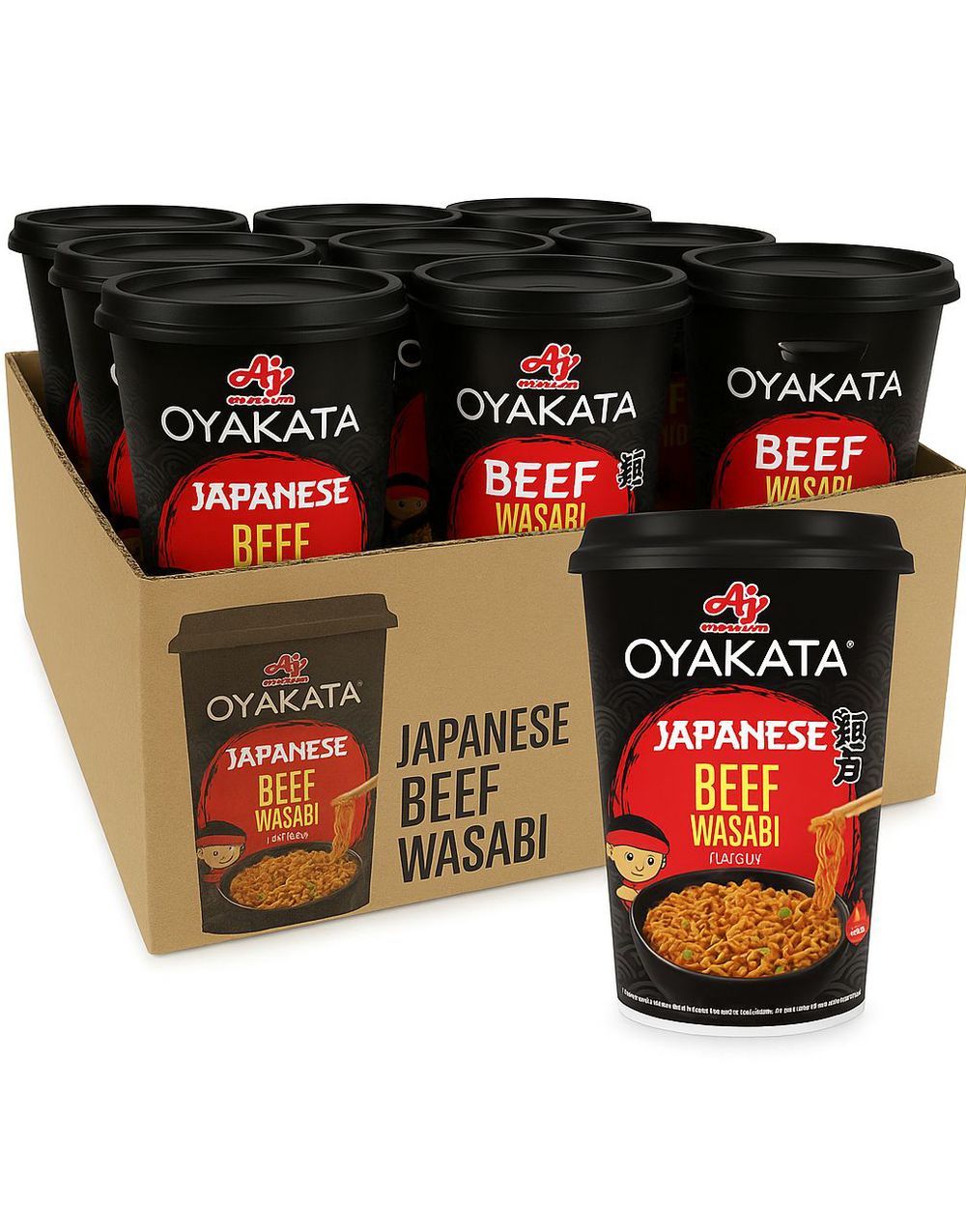 8 stk Aj Oyakata Japanese Spicy Beef Wasabi Noodle Cup - Hel Eske 744 ...