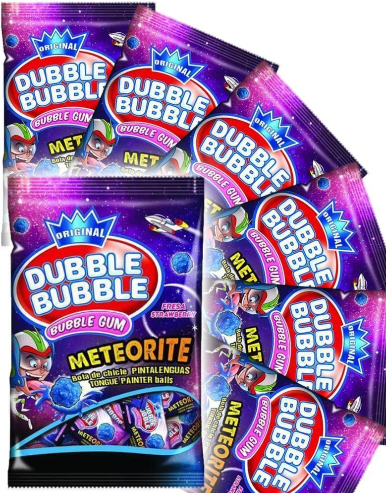 12 stk Dubble Bubble Meteorite - Tungefargende Jordbærtyggegummi - Hel ...