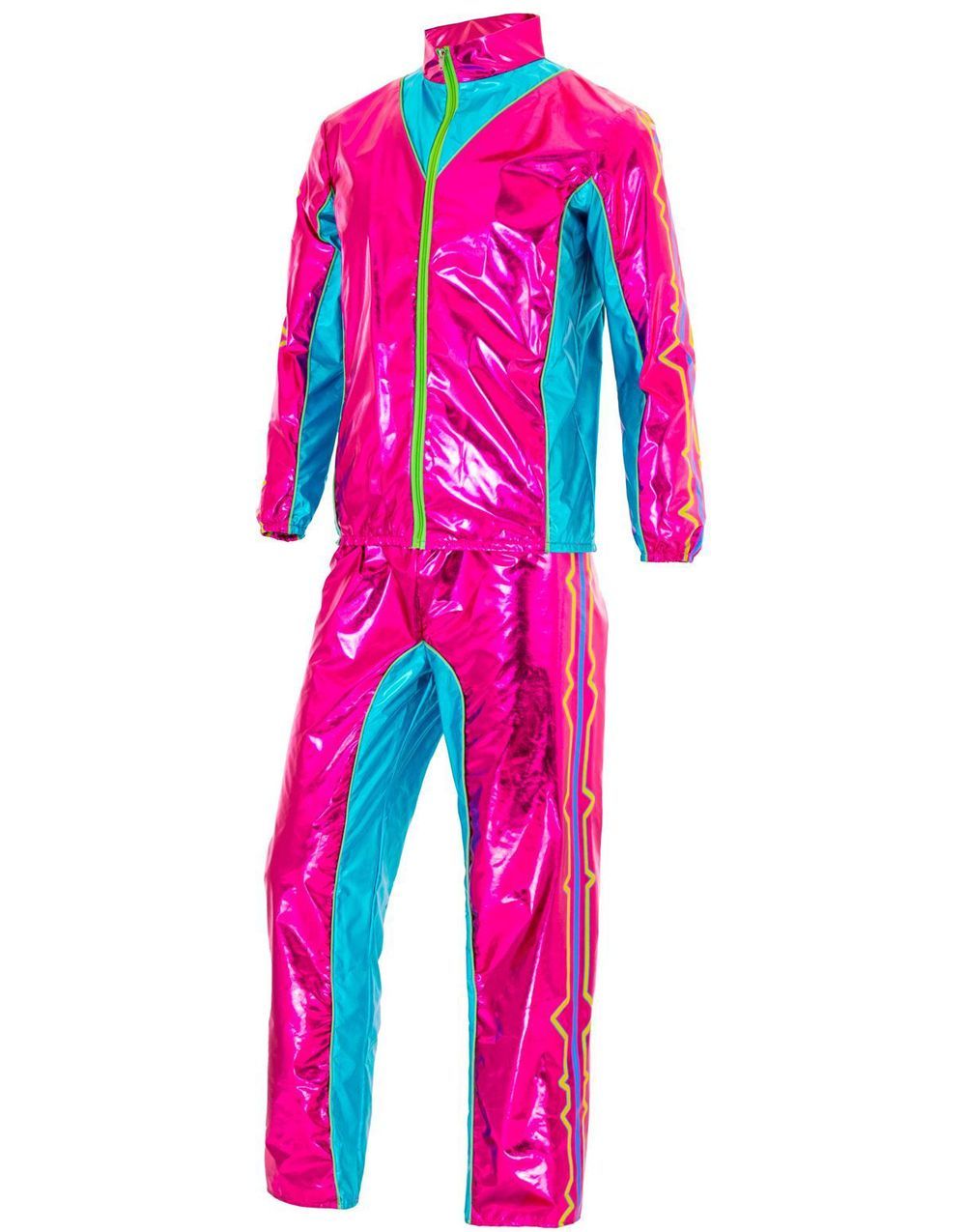 Skinnende Neon Rosa 80-talls UV Glow Grilldress til Voksen ...