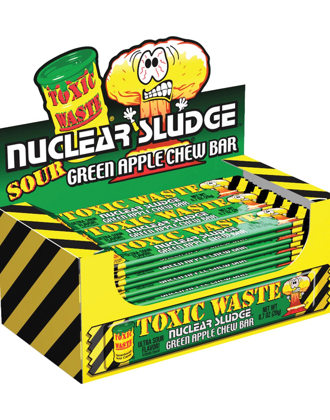 50 stk Toxic Waste Nuclear Sludge Green Apple Chew Bar av 20 gram - Hel ...