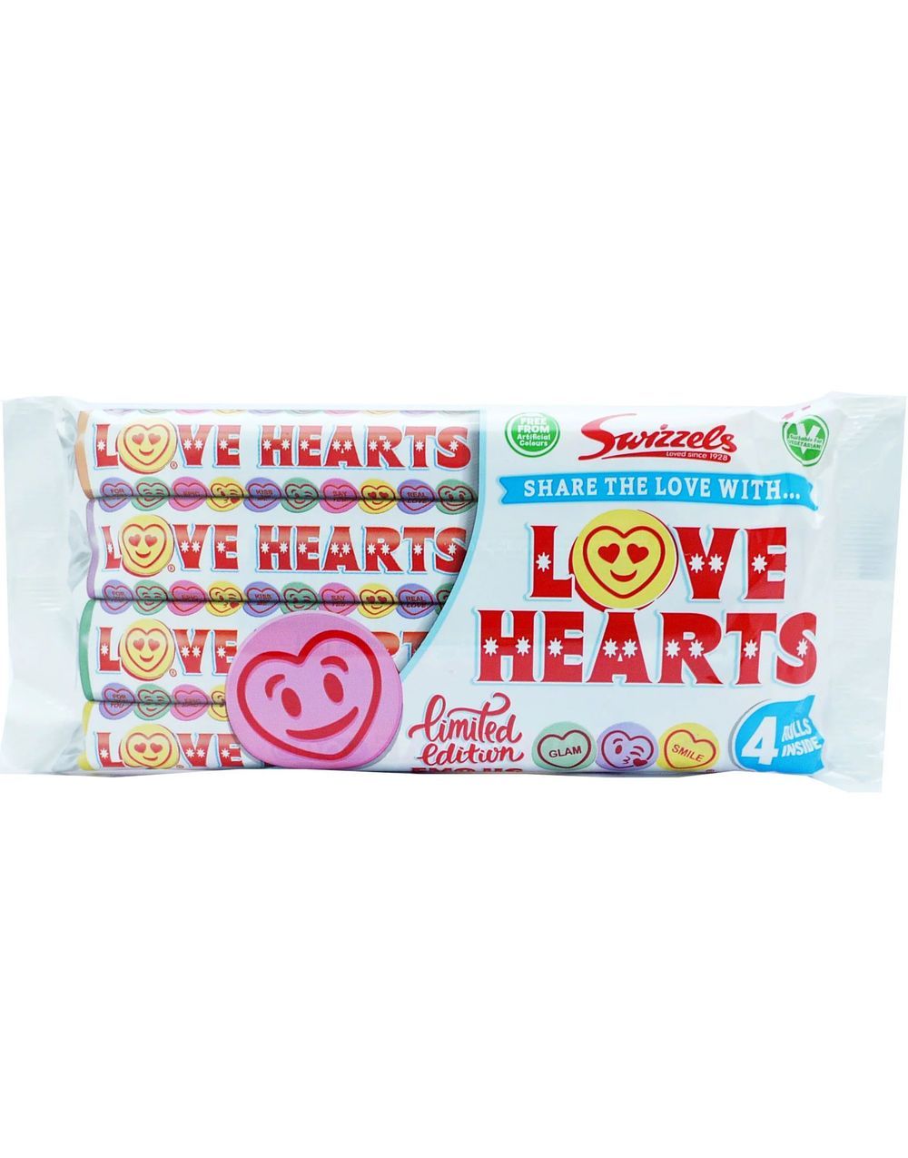 4-pack Swizzels Love Hearts 105 gram - Sukkertøy - Søtsaker og ...
