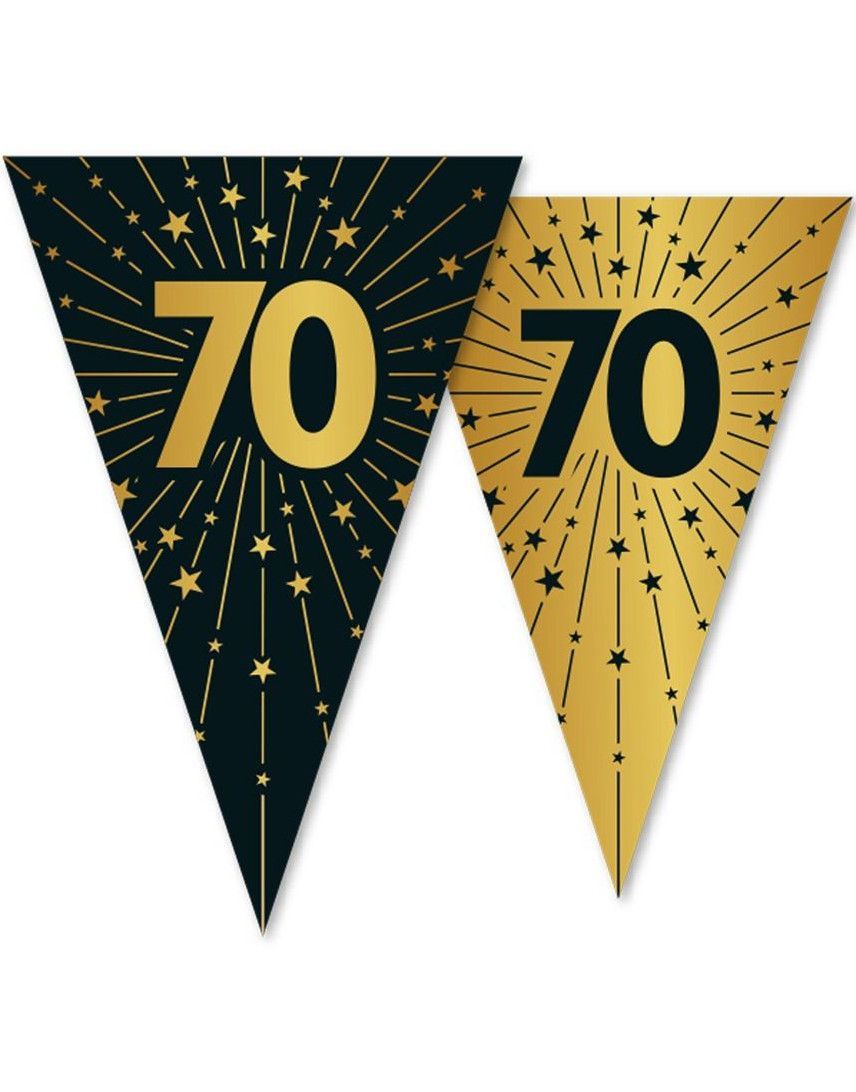 70-års Feiring - 10 Meter Banner med 15 Flagg - Vimpler / Flaggbanner ...