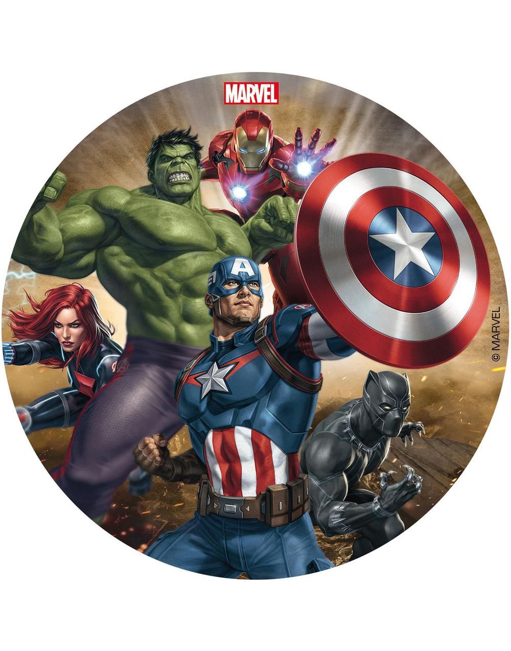 Kakebilde med Marvel Avengers Motiv 16 cm - Cupcakes & Kakedekorasjon ...