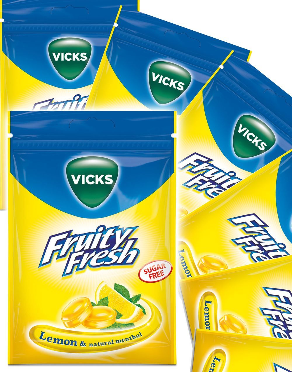 20 stk Vicks Fruity Fresh Sukkerfri Halspastiller med Sitron og Menthol ...