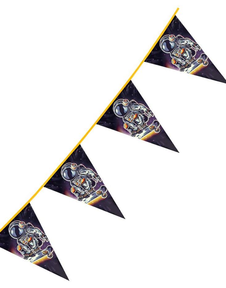 Funky Astronaut Banner med Vimpel Flagg 6 meter - Astronaut Party ...