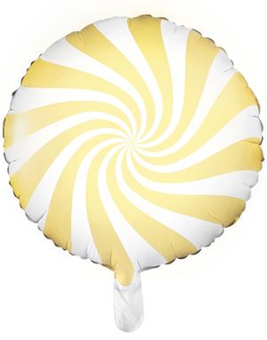 Lys Gul Candy Mønstret Folieballong 45 cm - Ballonger med Motiv ...
