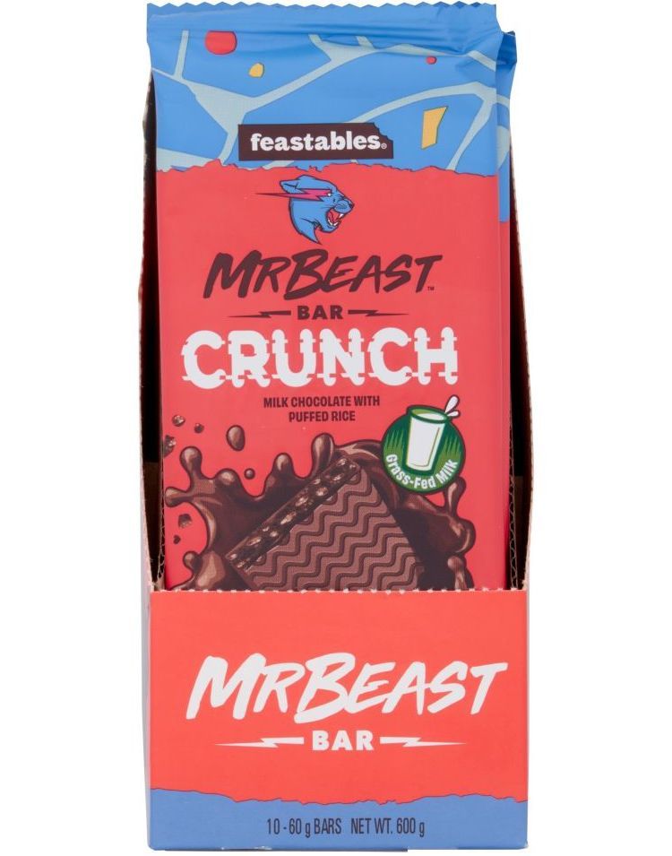 10 st Mr. Beast Bar Crunch Milk Chocolate with Puffed 60 g (USA Import ...