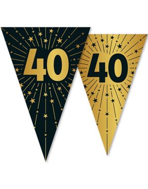 40-års Feiring - 10 Meter Banner med 15 Flagg - Vimpler / Flaggbanner ...