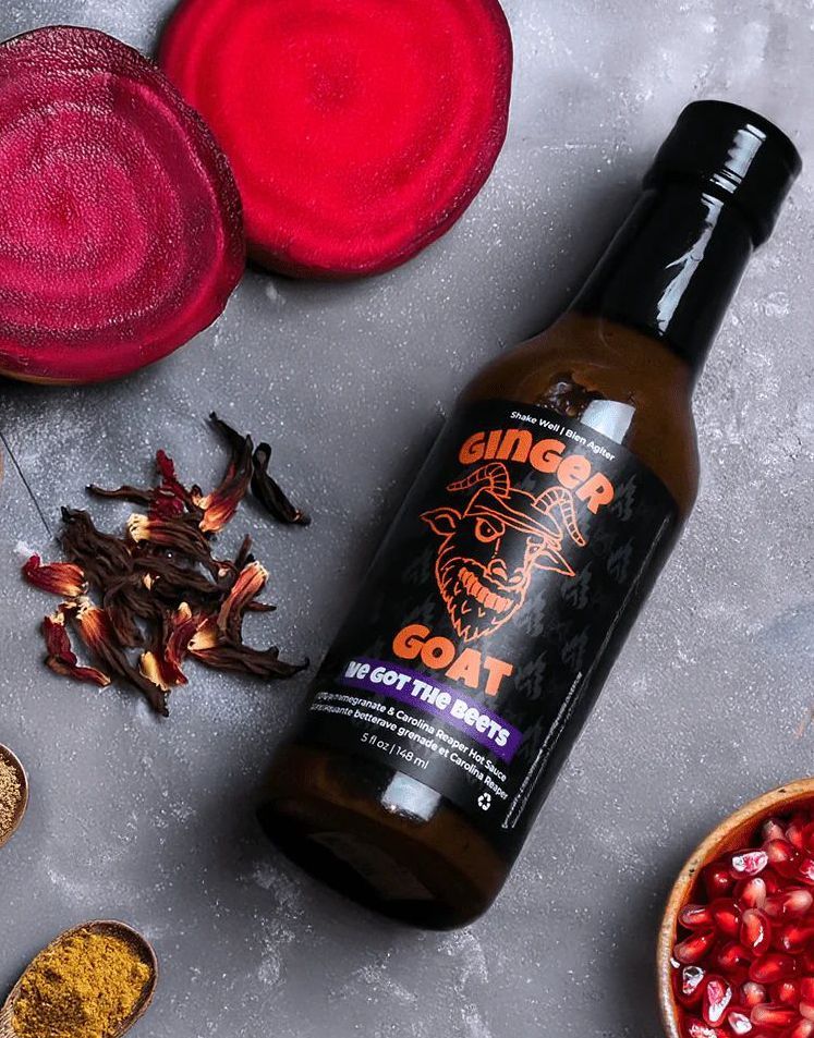 Ginger Goat We Got The Beets Hot Sauce - Beet Pomegranate & Carolina ...