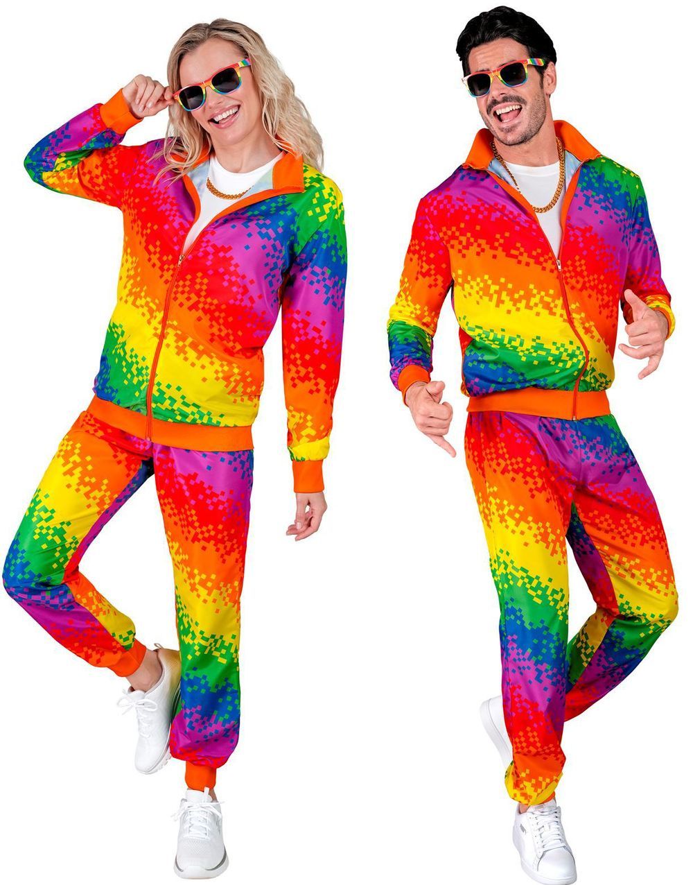 Pixelert Regnbuefarget Grilldress til Voksen - Voksenkostymer ...