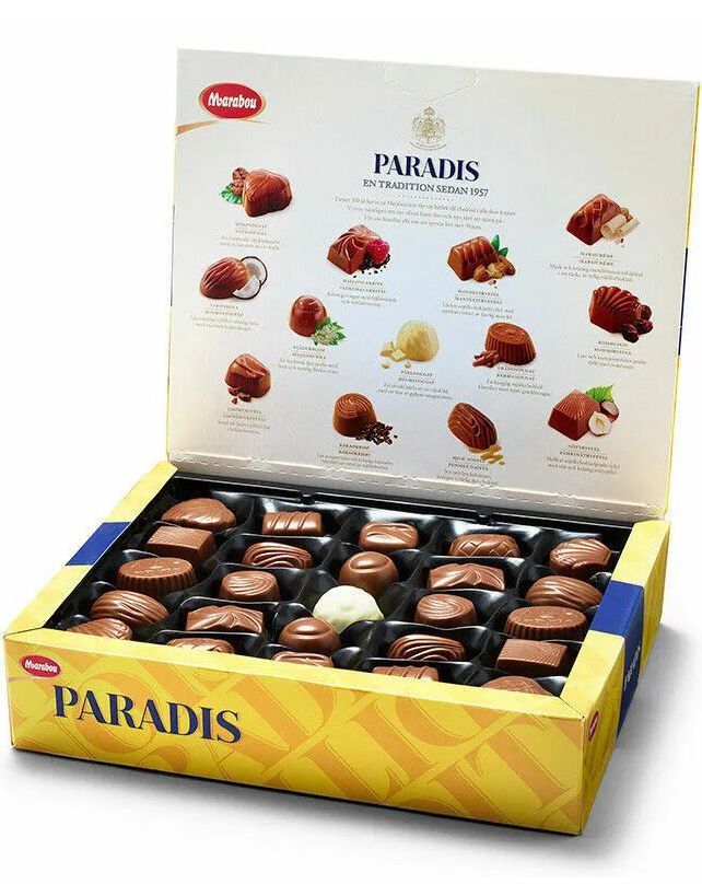 Marabou Paradis Utvalgte Praliner av Lys- og Hvit Sjokolade 500 g - Se ...