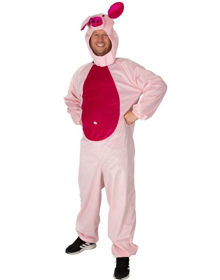 Rosa Unisex Grise Kostyme i Plysj med Hette - Griser - Dyrekostymer ...