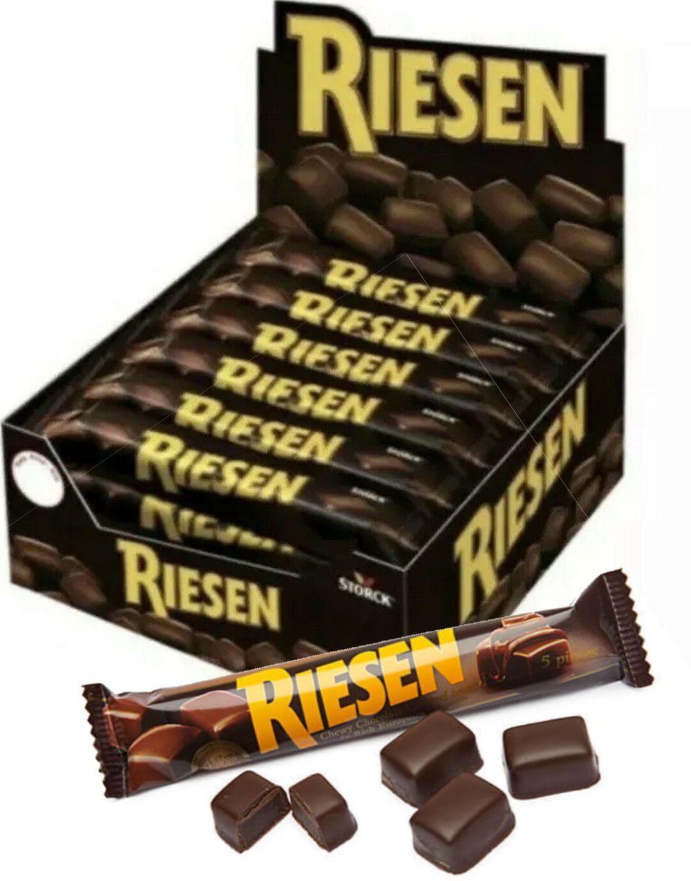 24 stk Riesen Chocolate Chew Sticks - Eske med Sjokolade-toffee Stenger ...