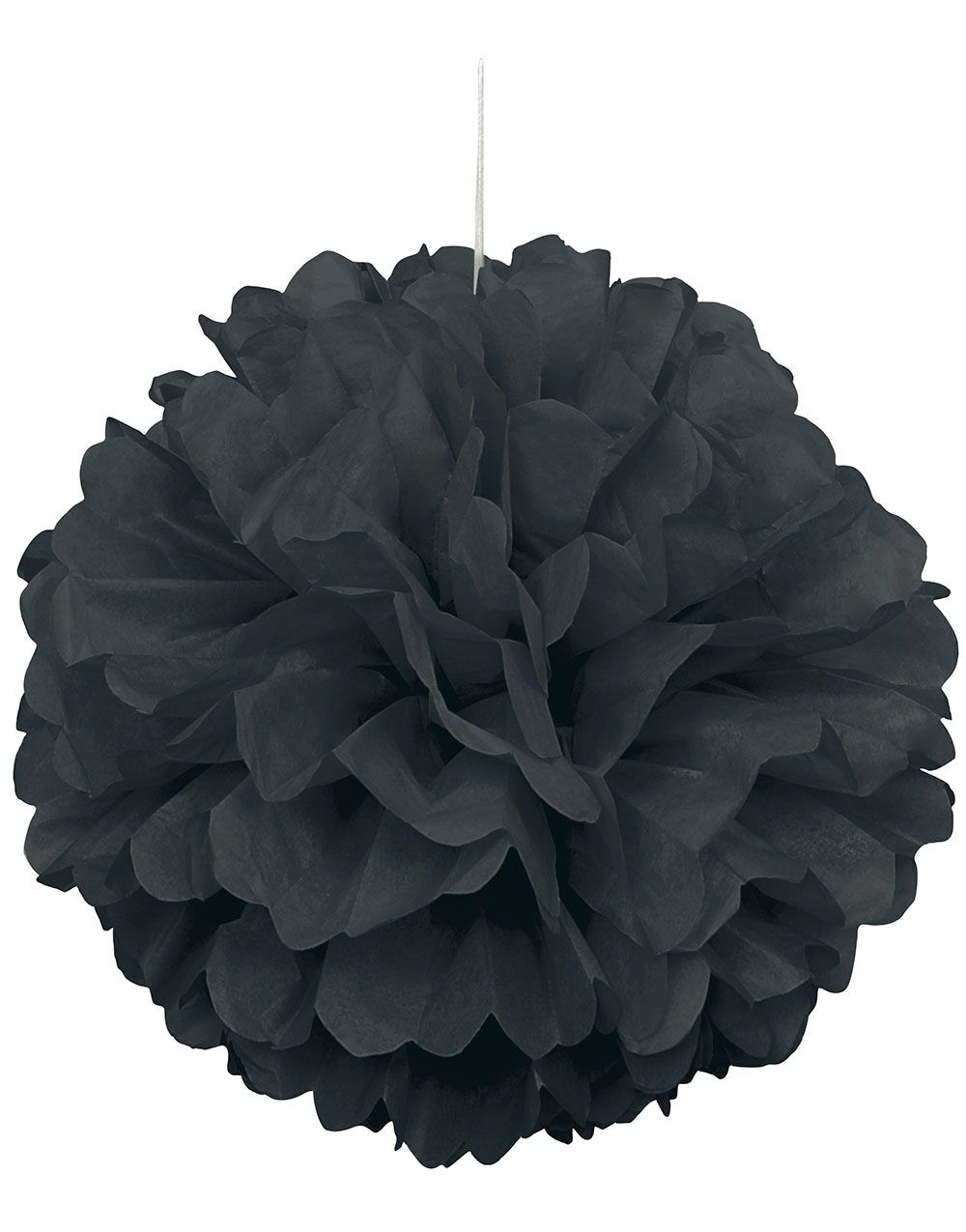 Svart Puff Pom Pom 40 cm - Pom Poms - Honeycombs, Lanterner & Vifter ...