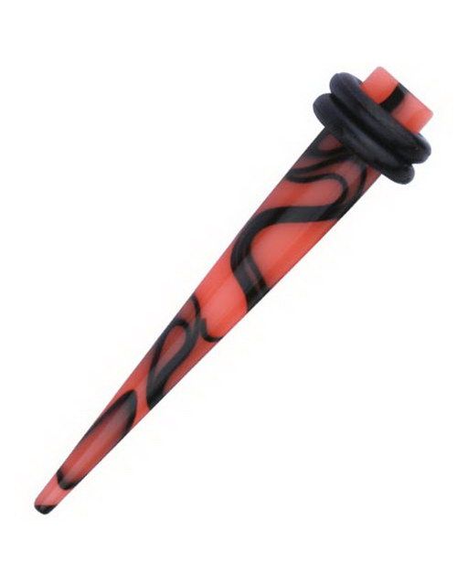 Spike Expander - Orange og Svart Akryl Piercing og andre Ørepiercing