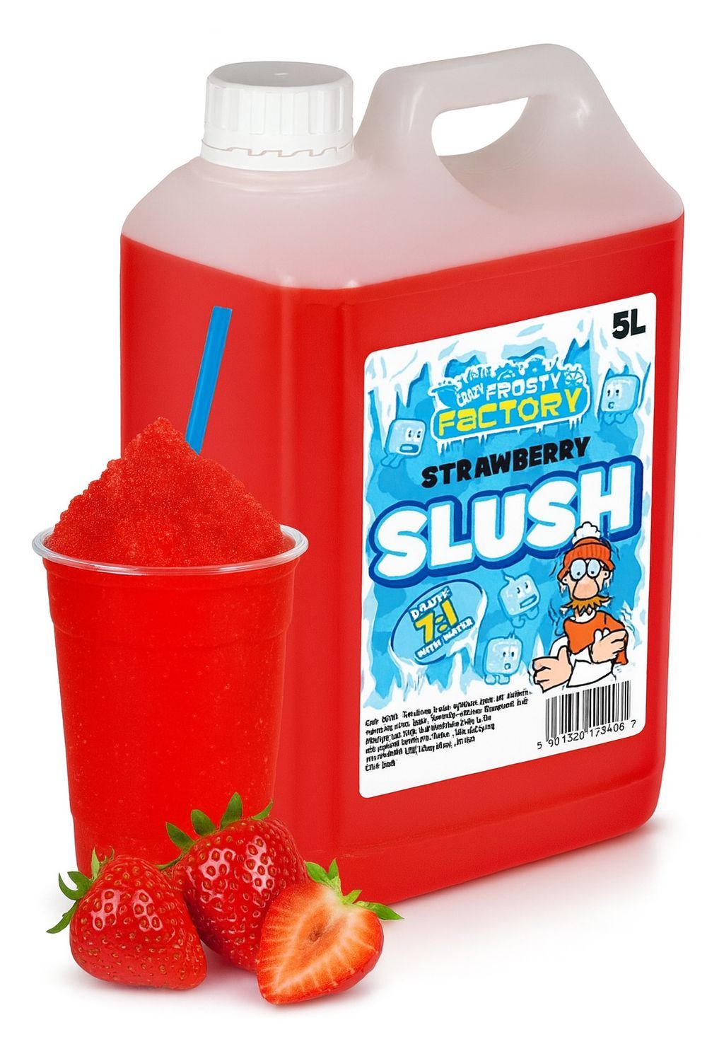 Strawberry Slush-Konsentrat - 40 liter Ferdig Slush - Crazy Factory ...