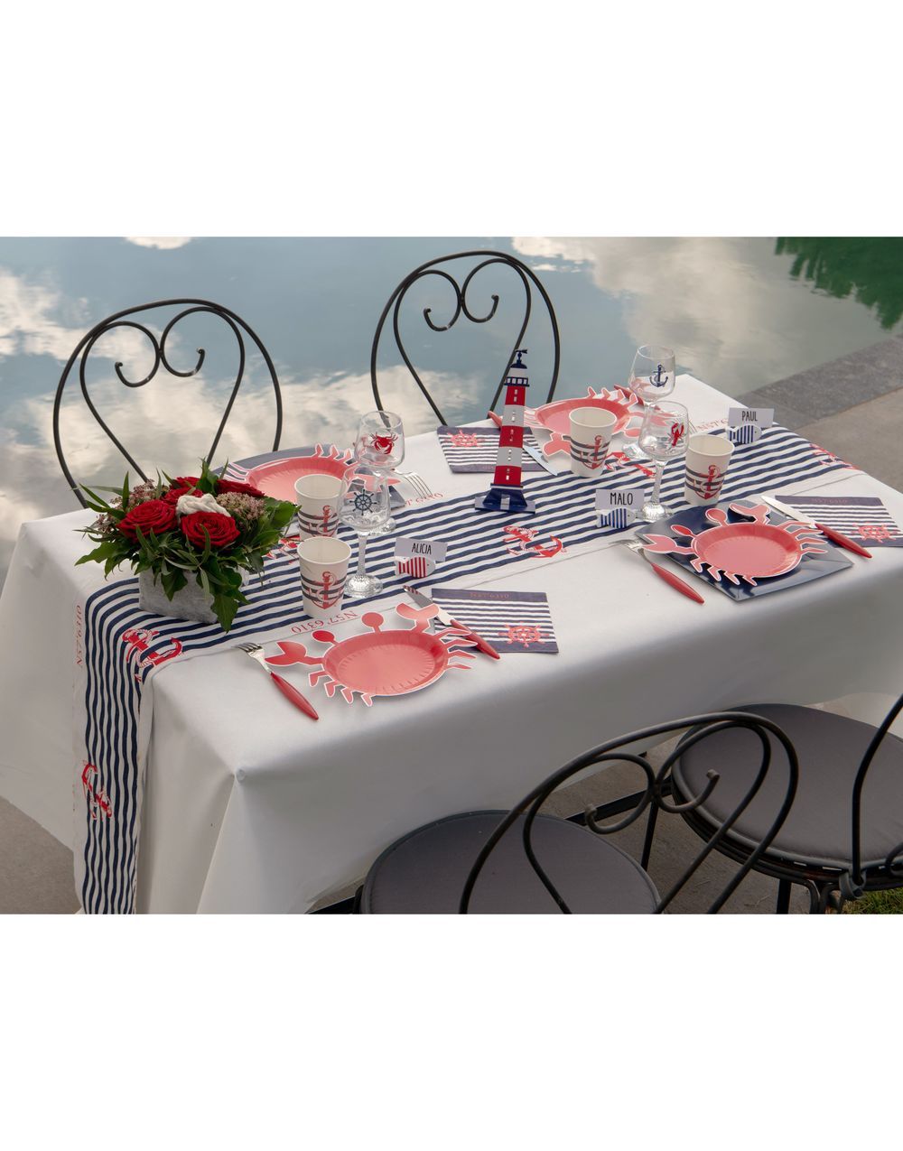 Flott Maritim Bordløper i Bomull 28x300 cm - Avlange Duker - Duker og Bordløpere - Produkttyper ...