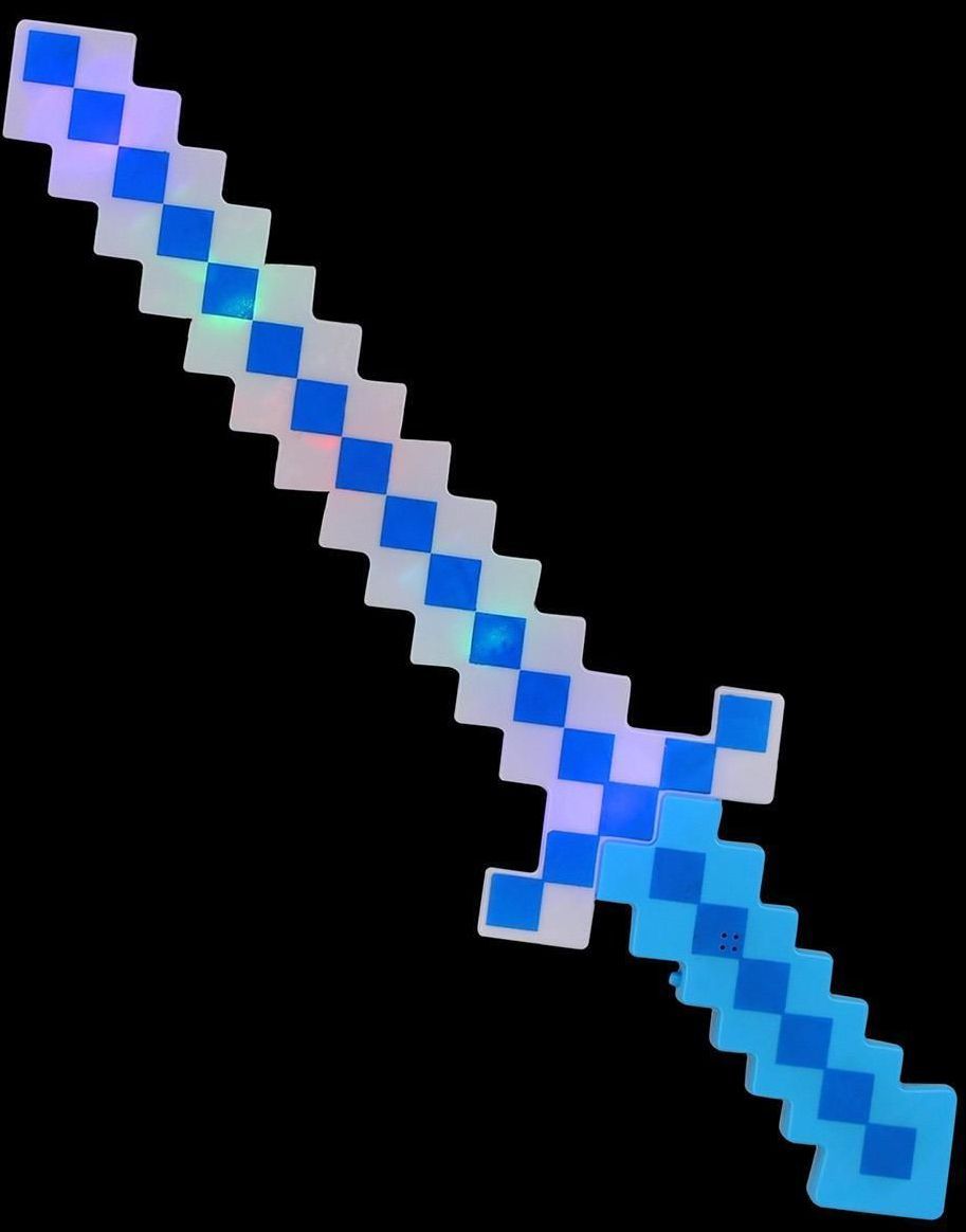 Minecraft Inspirert Pixel Sverd med LED Lys i Assorterte Farger - 62 cm ...