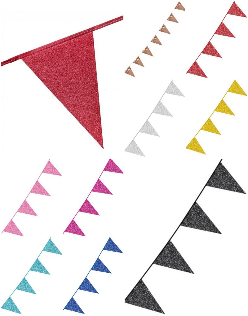 VELG BLANT 13 FARGER - 6 meter Glitter Banner med Vimpel Flagg ...