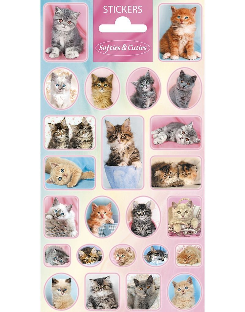 24 stk Klistremerker med Pusekatt Motiver - Klistremerker - Leker ...