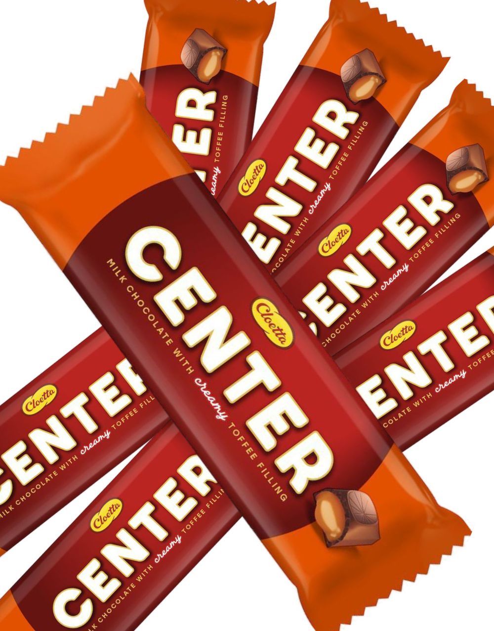 70 stk Cloetta Center Melkesjokoladebar med Toffeefyll - Hel Eske 1,75 ...