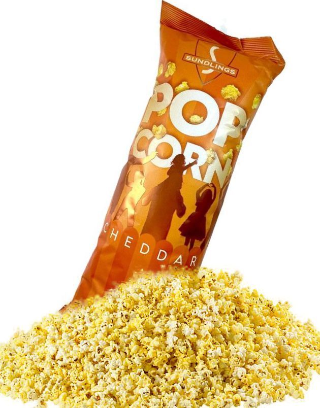 Sundlings Cheddar Popcorn - Ferdigpoppet Popcorn med Cheddarsmak 100 ...