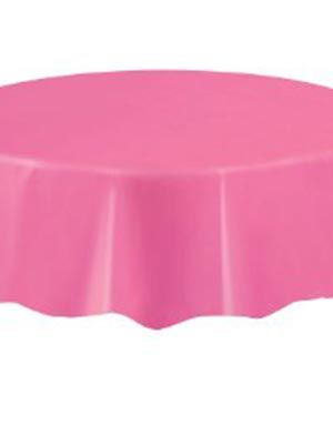 Rosa Rund Plastduk 213 cm - Runde Duker - Duker og Bordløpere - Produkttyper - ALT TIL FEST