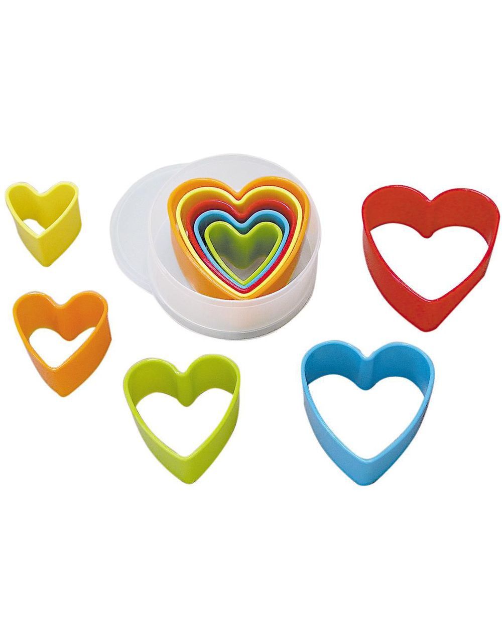 Hjerte - 5 stk Multifarget Kakeutstikker/Kakeformer i Plast - Kakeformer - Kakepynt og Utstyr ...