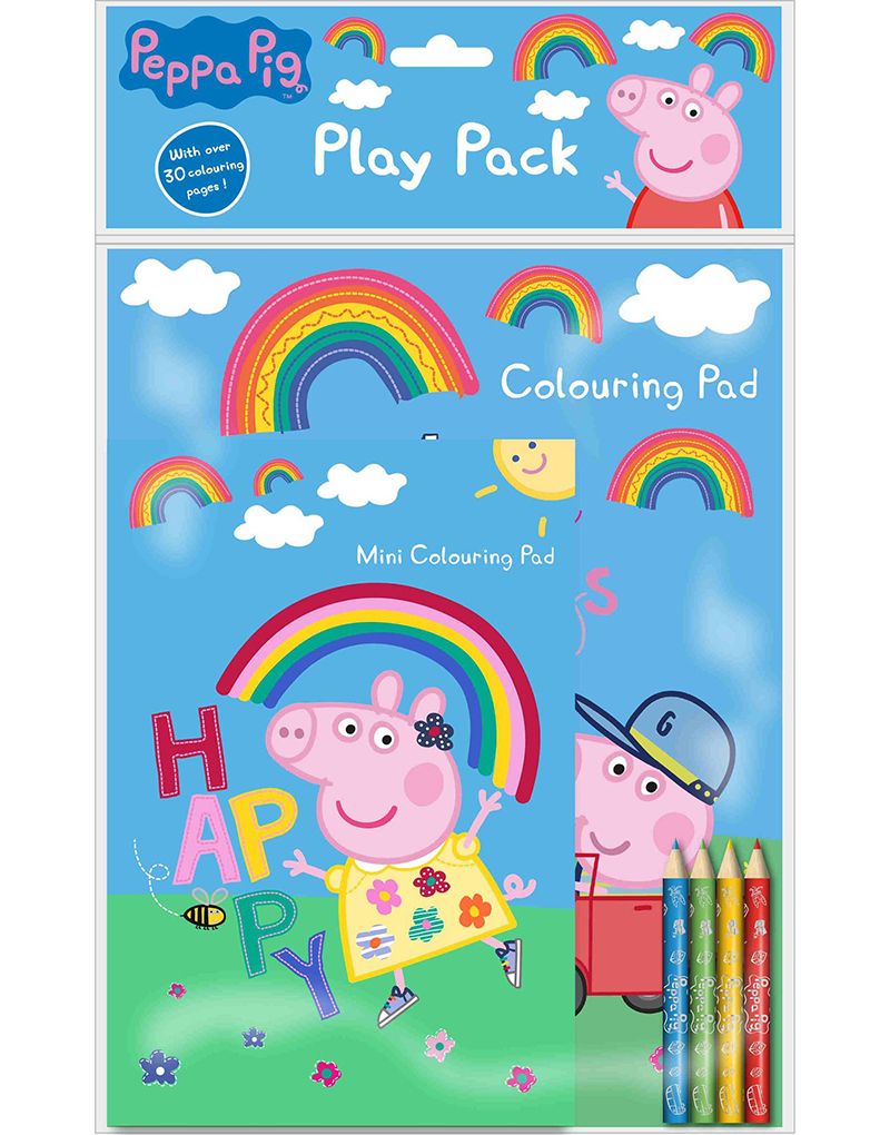 2 stk Tegneblokker med 4 stk Fargeblyanter - Peppa Pig - Penal ...