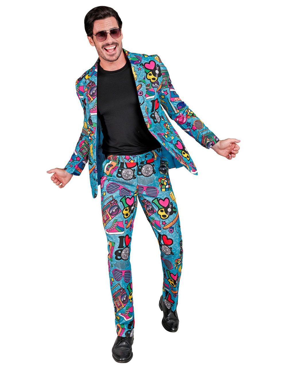 80-Talls UV Glow Blå Retro Kostymedress - Voksenkostymer - Kostymer ...