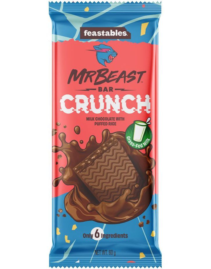 Mr. Beast Bar Crunch Milk Chocolate with Puffed Rice 60 g (USA Import ...