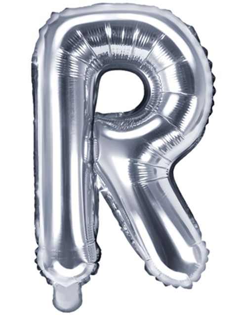 Bokstaven R - Sølvfarget 35 cm Liten Folieballong - Bokstavballonger ...