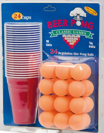 Beer Pong - med 24 Glass og Baller og andre Drikkespill