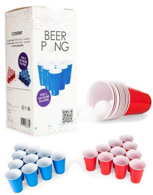 Beer Pong Sett med 4 Baller og 24 Kopper - Drikkespill - Spill - TUSEN TING
