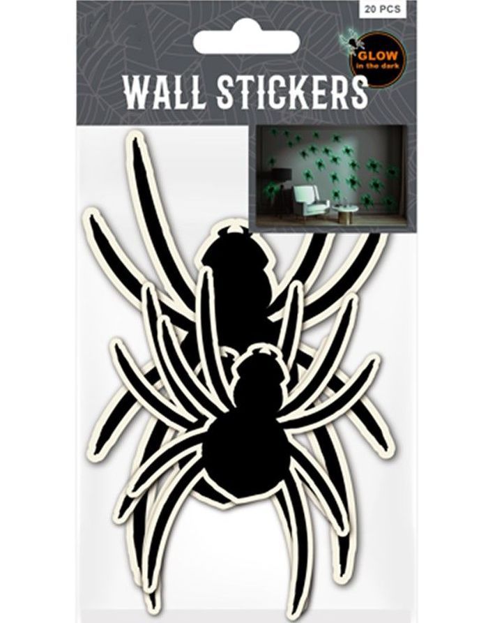 20 stk Selvlysende Store og Små Edderkopp Veggklistremerker ...