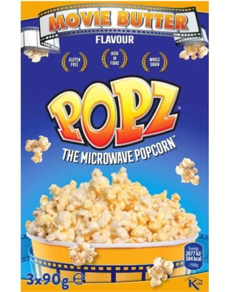 Popz Micro-Popcorn med Smørsmak - 3x90 gram Popcorn - Se Alle Våre ...