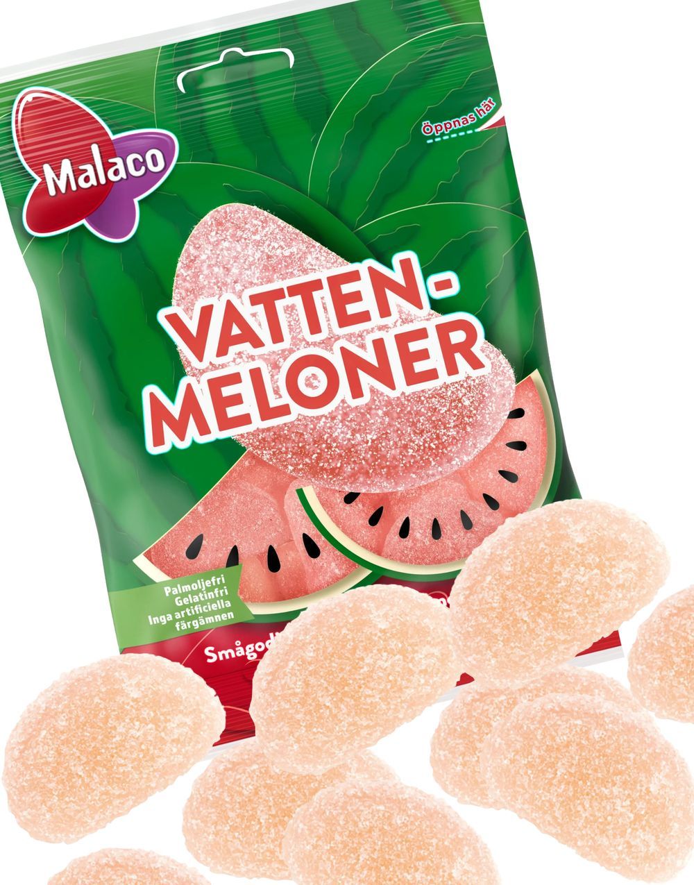 Malaco Vannmeloner - Syrlige og Søte Vingummibiter 90 gram - Se Alle ...