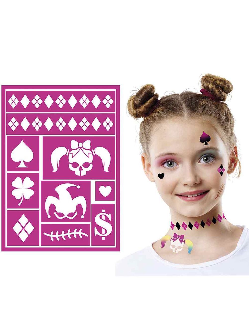 10 stk Maskeradesminke Sjablonger/Former - Dangerous Girl / Harlekin ...