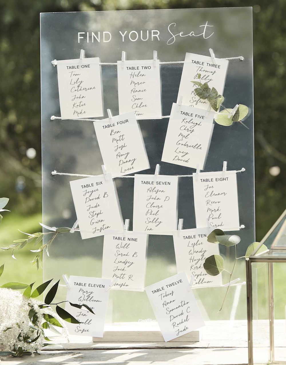 Stor Gjennomsiktig Bordplan-tavle i Akryl 60x40 cm - Annen Bordpynt ...