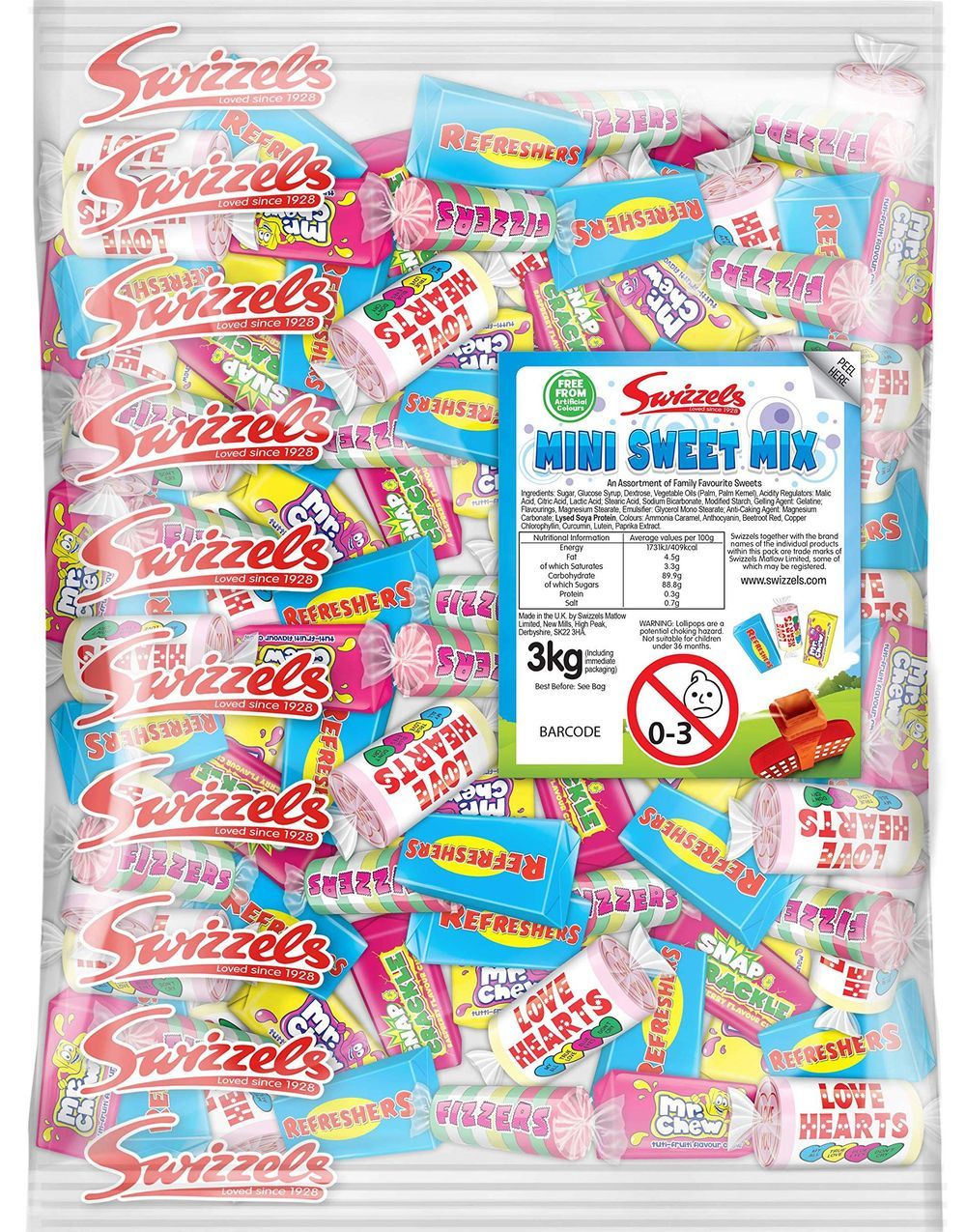3 kg Swizzels Mini Sweet Mix - STOR Pose med Forskjellig ...