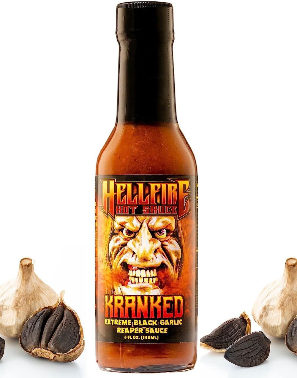 Hellfire Kranked Extreme Black Garlic & Carolina Reaper Hotsauce - Ekstremt Sterk Chilisaus 148 ...