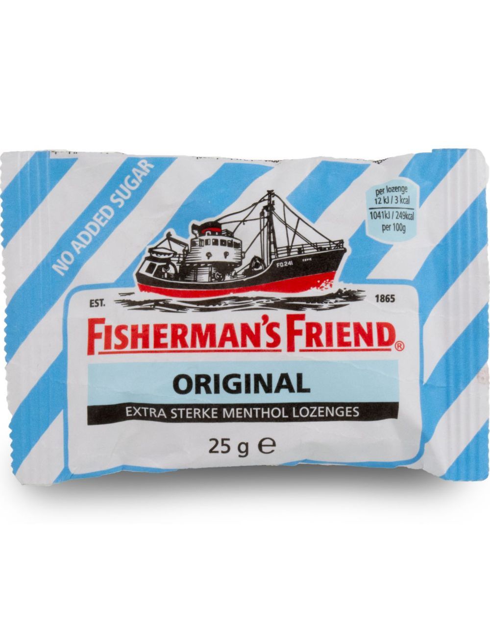 Fisherman's Friend Original Blue med Smak av Menthol og Eucalyptus 25 g - Se Alle Våre Søtsaker ...