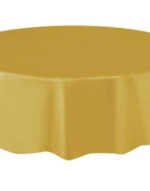 Gullfarget Rund Plastduk 213 cm - Runde Duker - Duker og Bordløpere ...