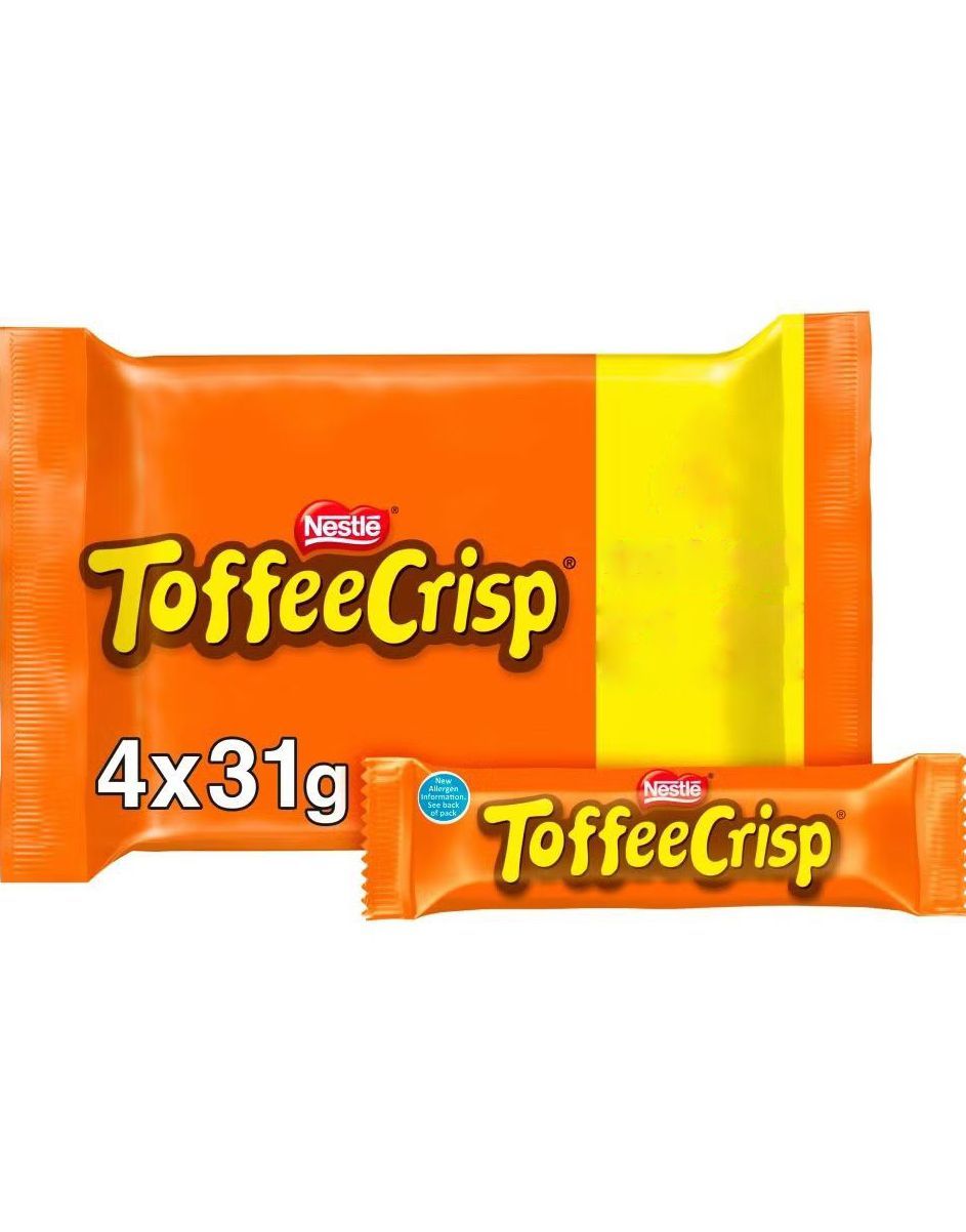 4-pack Nestle Toffee Crisp - Toffefylte Sjokoladebiter med Crisp 124 ...