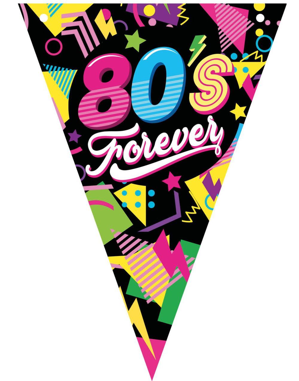 80s Forever - Banner med Vimpler 3 Meter - Vimpler / Flaggbanner ...